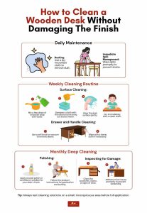 Tips on How to Clean a Wooden Desk Without Damaging the Finish