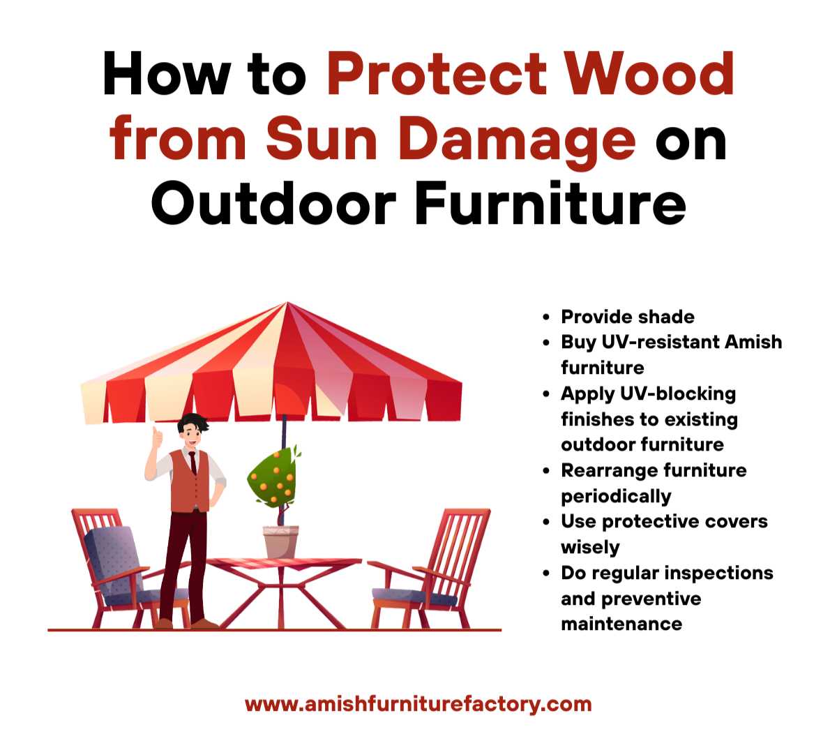 How to Protect Wood from Sun Damage on Outdoor Amish Furniture