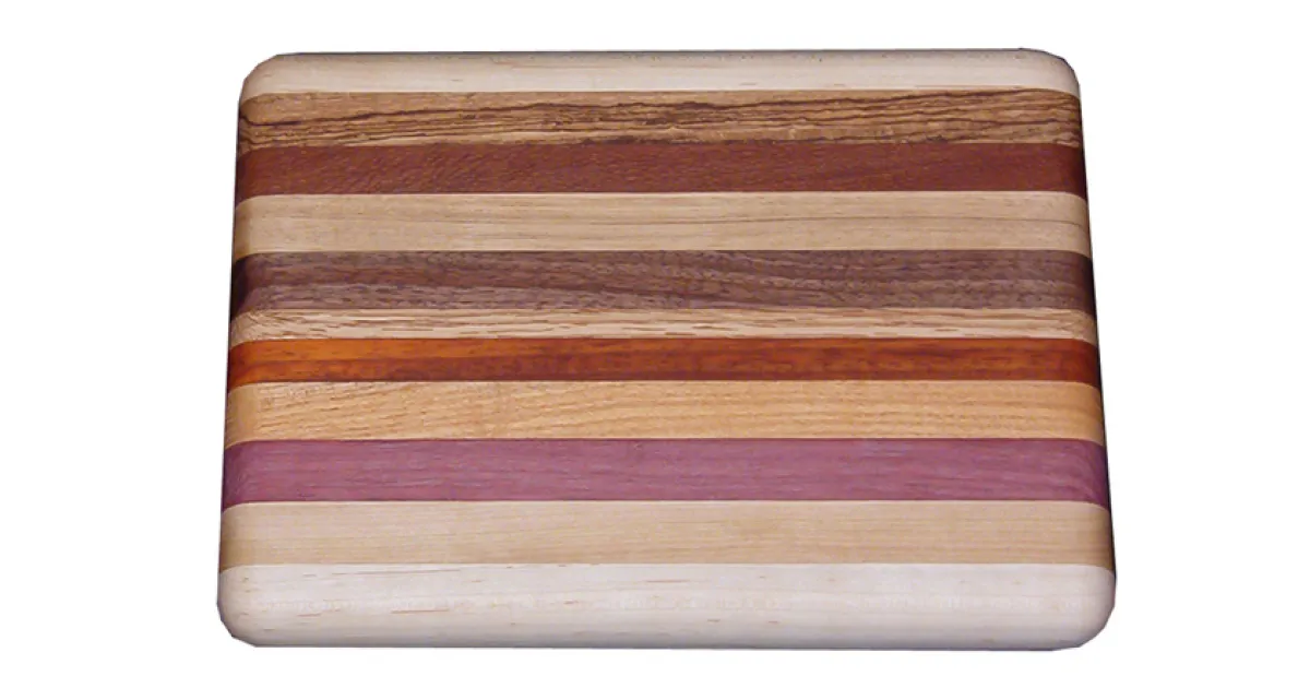Small Exotic Mixed Wood Cutting Board | Amish Furniture Factory