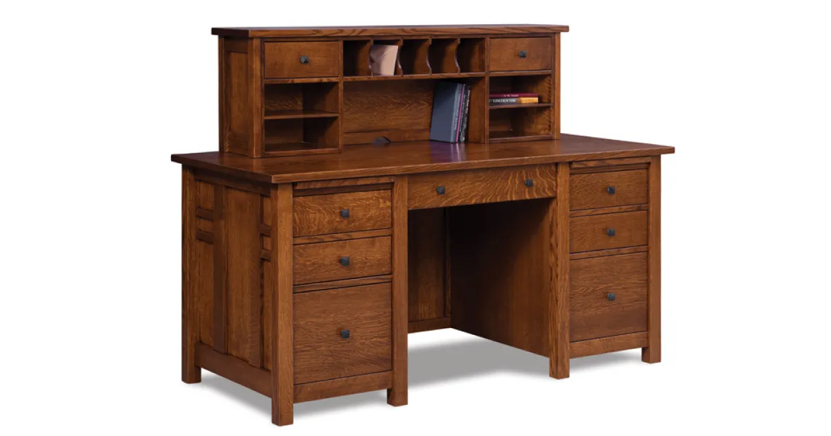 Kascade 7 Drawer Desk with 2 Drawer Desk Topper