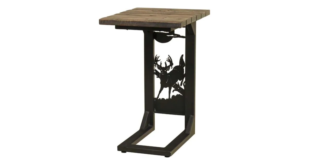 Rustic Sofa Server with Whitetail Deer