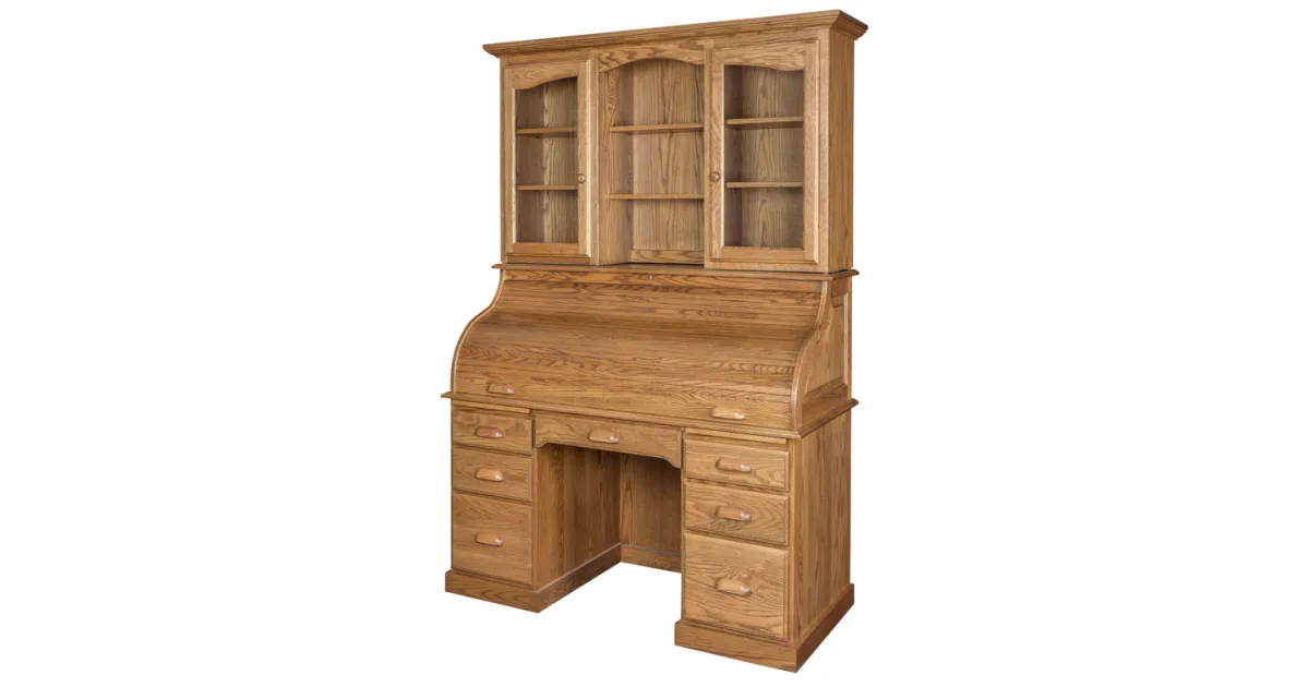 Heirloom 56\" Rolltop Desk with Hutch