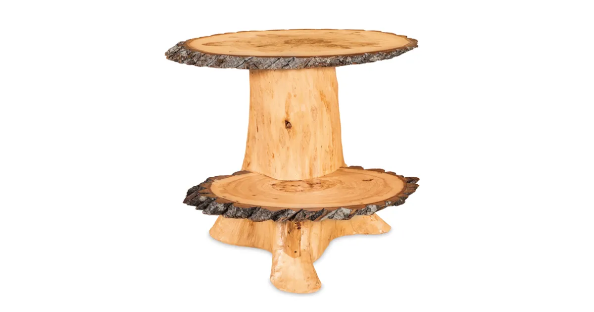 Fireside Rustic Double Slab Stump End Table