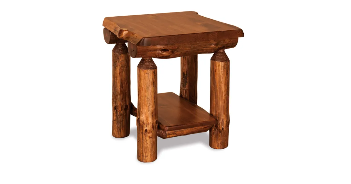 Fireside Rustic End Table with Shelf