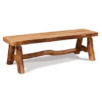 Fireside Rustic Flat Bench with Live Edge