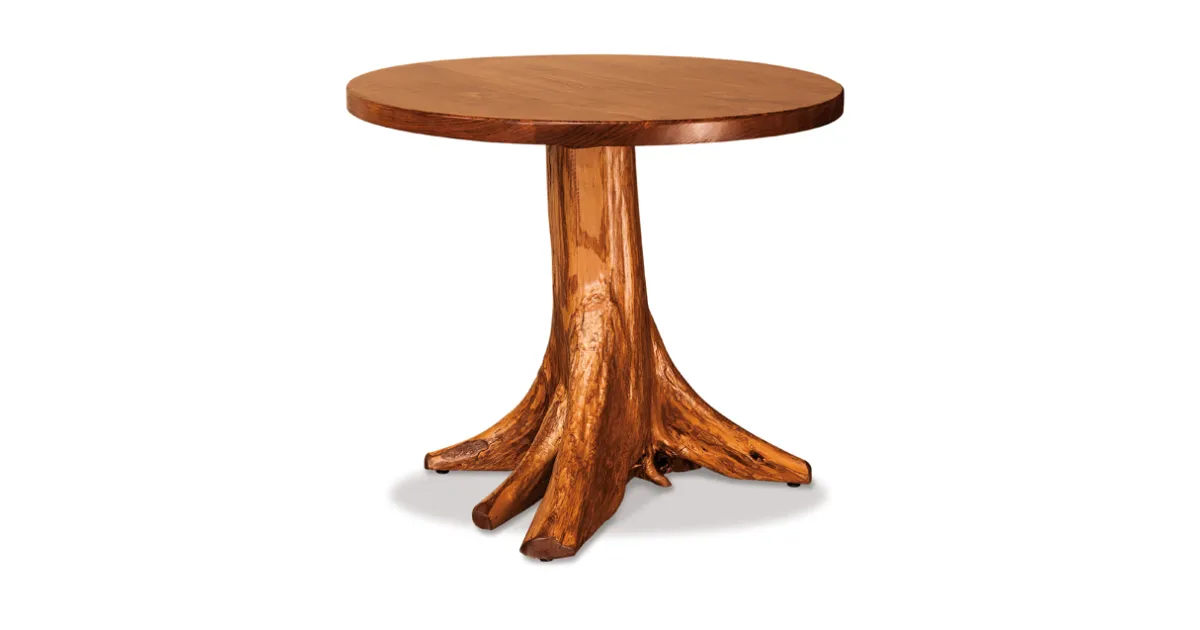 Fireside Rustic Round Table with Stump