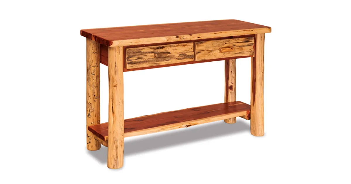 Fireside Rustic Sofa Table with Drawers