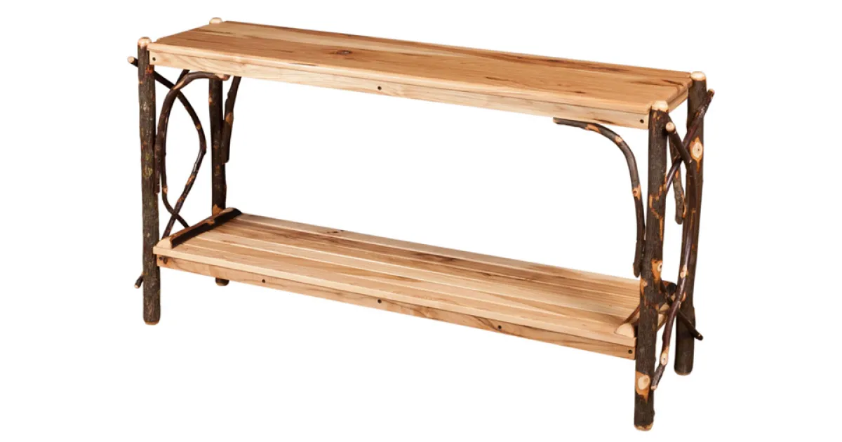 Sofa Table with Solid Top and Slatted Shelf