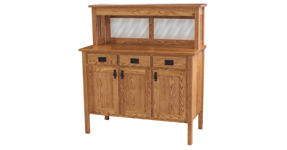 Classic Mission Buffet with Mirrored Lights | Amish Furniture