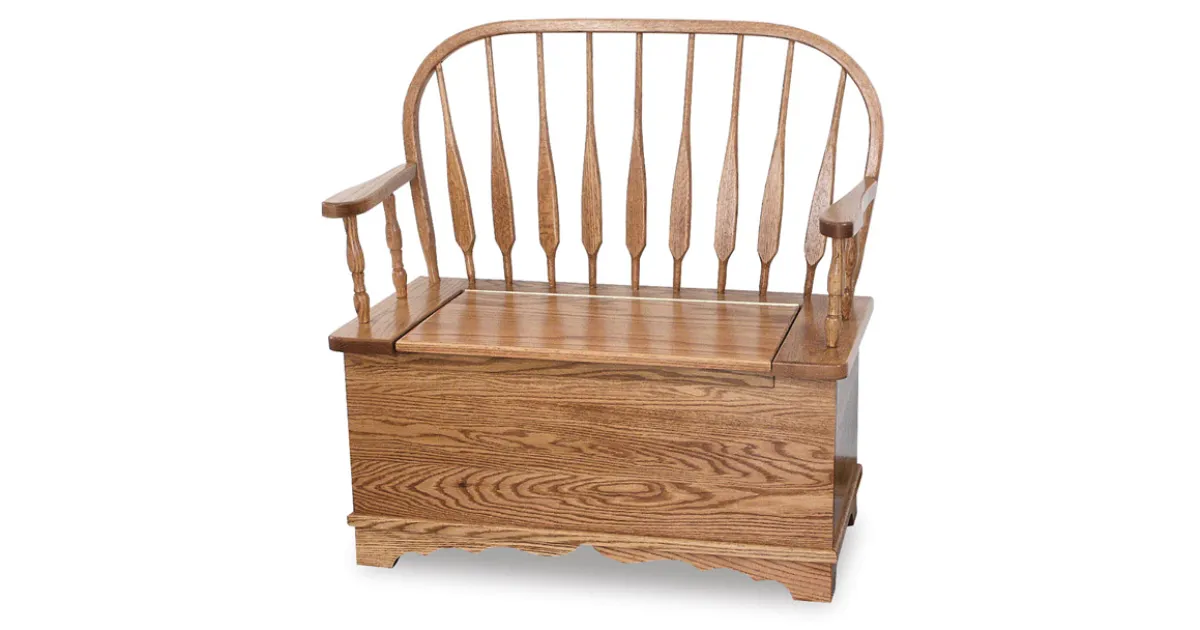 Low Feather Bow Bench | Amish Furniture Factory