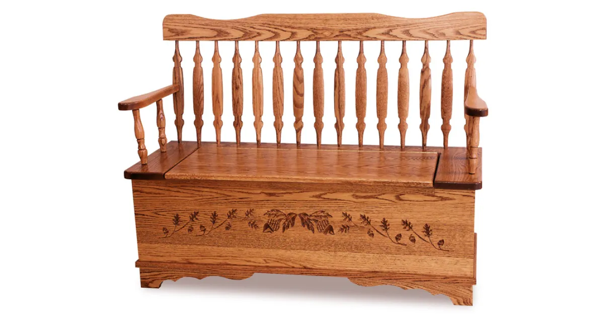 Royal Arrow Acorn Storage Bench | Amish Furniture Factory