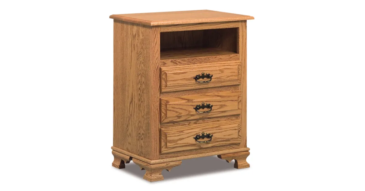 Hoosier Heritage 3 Drawer Night Stand with Opening