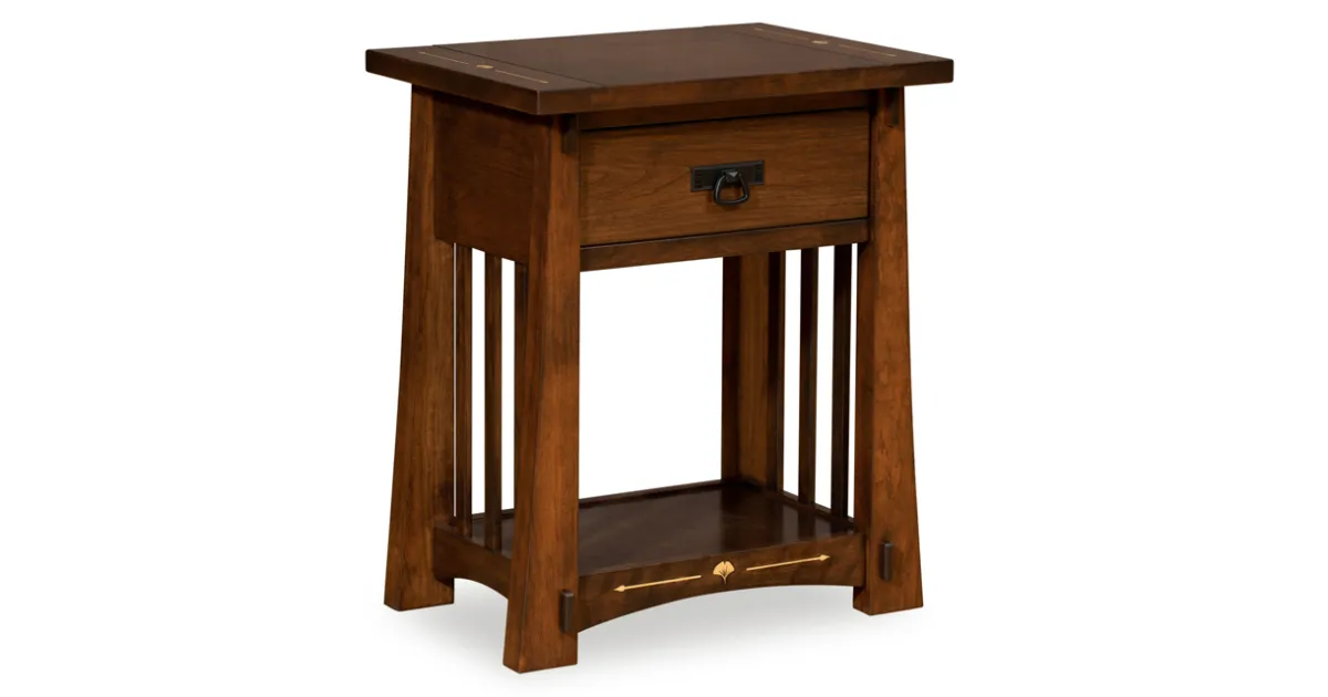 Mesa 1 Drawer Open - Slat Nightstand