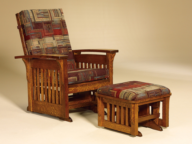 Bow Arm Slat Glider | Amish Furniture Factory