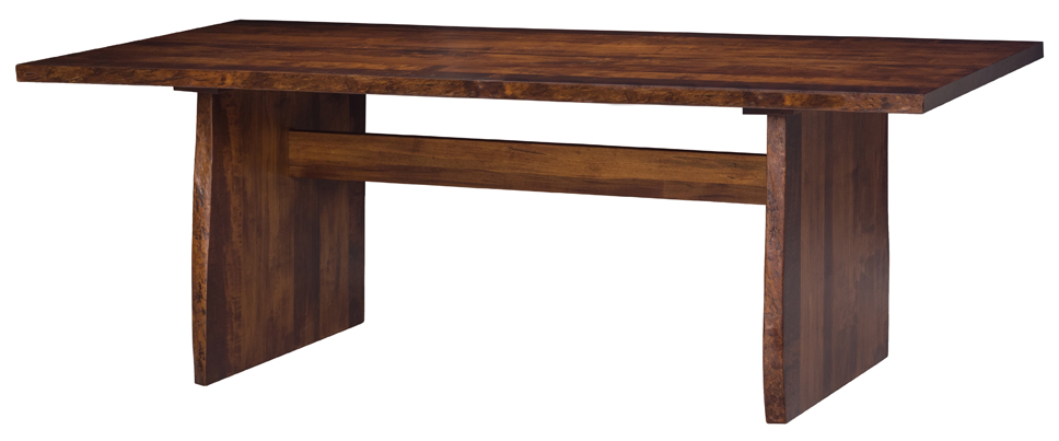 Live Edge Dining Table with Panel Base