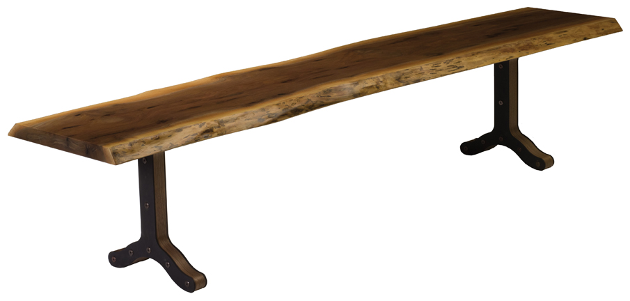 Live Edge Bench with Strada Base