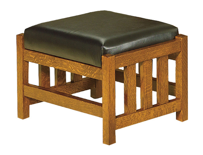Bow Arm Slat Morris Foot Stool | Amish Furniture Factory