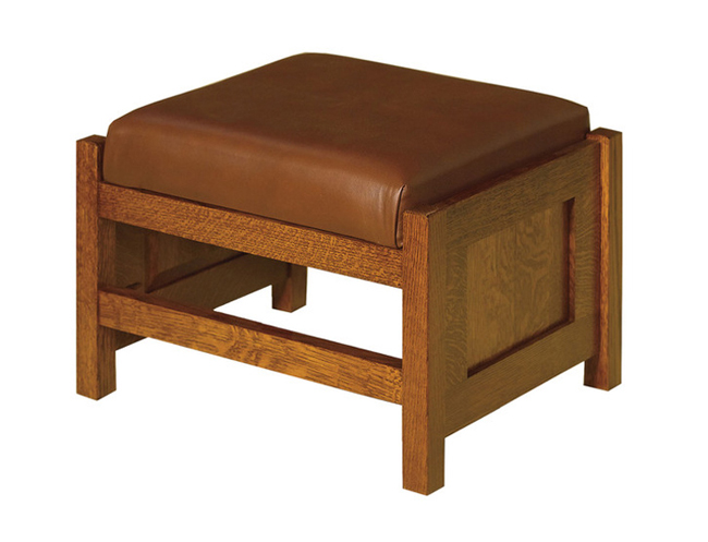 20" Cushioned Foot Stool | Square Amish Foot Stool