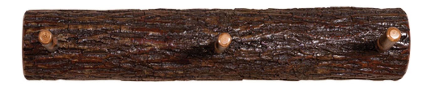 24\" Split Log Coat Hanger with 3 Hooks