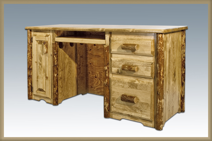 Amish Rustic Cabin Office Desks | Amish Furniture Factory