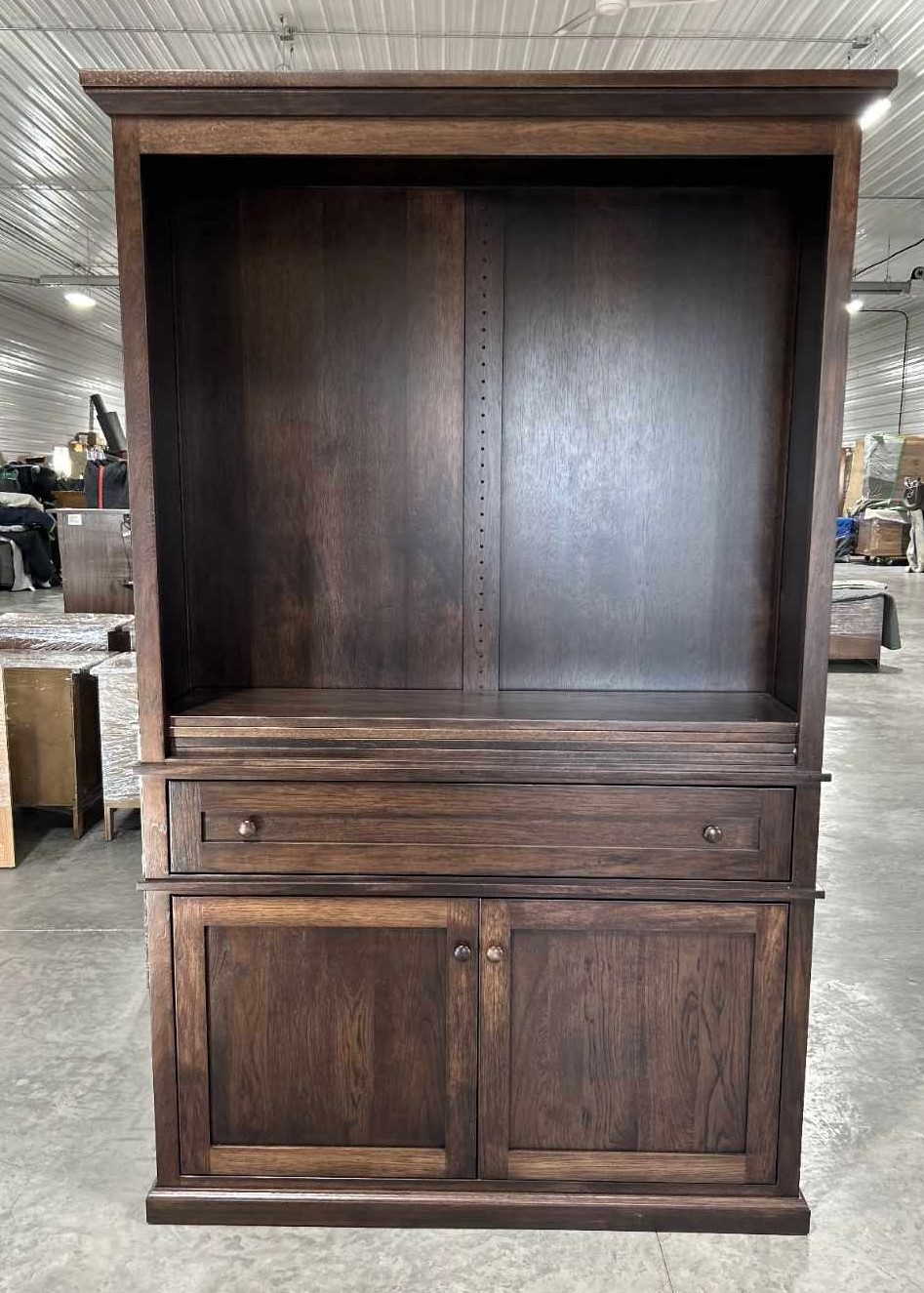 Alexis Bookcase with Bottom Doors, Hickory, FC-230 Onyx QUICK SHIP