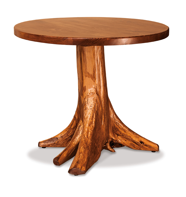 Fireside Rustic Round Table with Stump