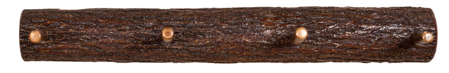 36" Split Log Coat Hanger with 4 Hooks