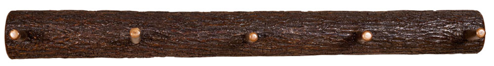 48" Split Log Coat Hanger with 5 Hooks