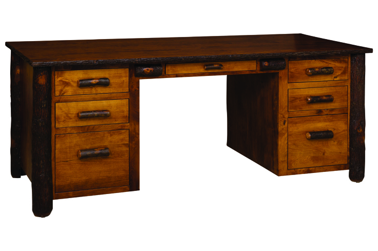 Executive Wood Office Desk (7 Drawers) | Amish Furniture