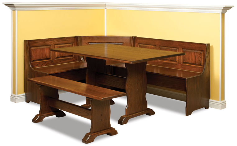 Traditional Raised Panel Nook Set | Amish Furniture Factory